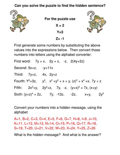 Substitution Code Puzzle Teaching Resources