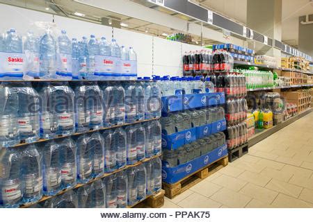 Bottled Soft Soda Drinks And Snacks Aisle In Lidl The German Stock Photo Alamy