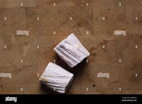 Overhead View Of Nigerian Balewa Candy Top View Of Hausa Alewa Candy On A Wood Background