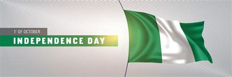 나이지리아 해피 인디펜던스 데이 인사말 카드 배너 벡터 일러스트 1에 대한 스톡 벡터 아트 및 기타 이미지 1 3차원 형태 곡선 Istock