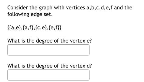 Solved Consider The Graph With Vertices Abcdef ﻿and