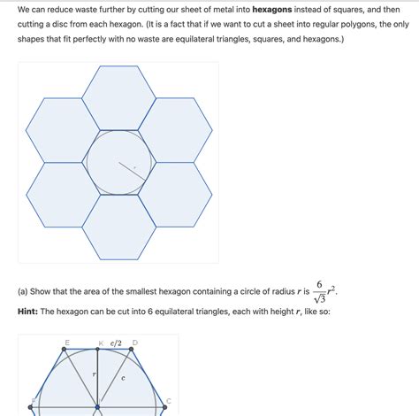 [university Calc Optimization] Having Trouble Starting This Question Have An Area Of A Hexagon