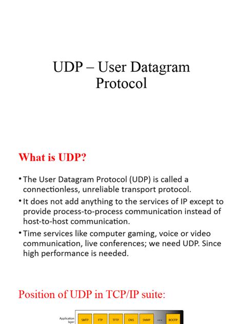 Udp User Datagram Protocol Pdf Transmission Control Protocol