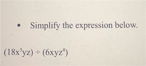 Solved Simplify The Expression Below X Yz Xyz Chegg Com