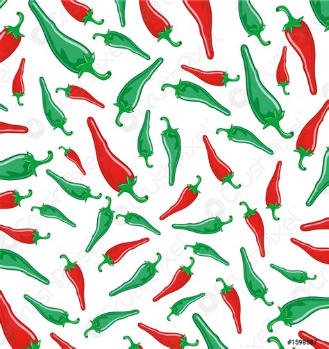 Chili Pepper Pattern Background Stock Vector Crushpixel