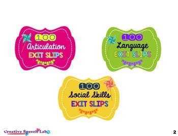 Free Exit Slip Labels For Speech Therapy By Creative Speech Lab TPT