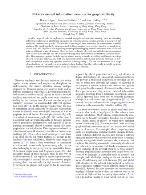 Network Mutual Information Measures For Graph Similarity Pdf Information Logarithm
