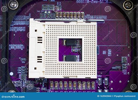 CPU Socket Of Computer Mainboard The Processing Stock Photo Image Of Execution Information