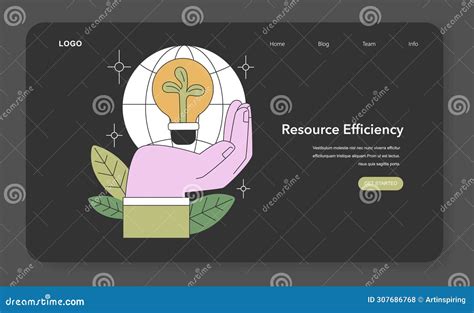 Resource Efficiency Optimal Reuse Of The Resources And Management Vector Illustration