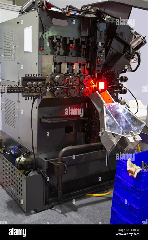 Production Of Making Spring On CNC Spring Coiling Machine Stock Photo Alamy