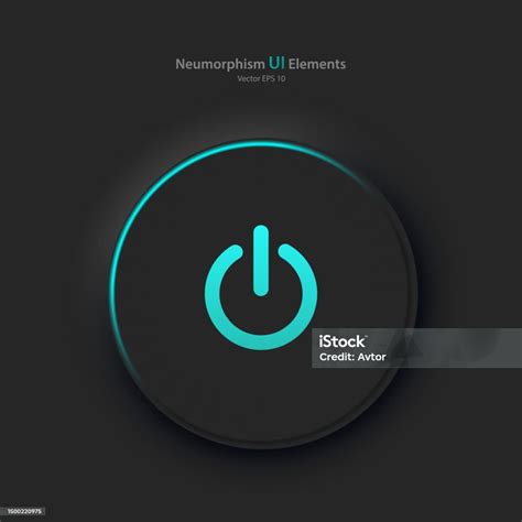 검은색 배경에 파란색 전원 기호가 있는 둥근 단추입니다 3차원 형태에 대한 스톡 벡터 아트 및 기타 이미지 3차원 형태 검은색 공항 Istock