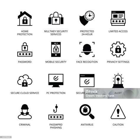 Cyber Security Glyph Icons Stock Illustration Download Image Now Data Icon Symbol Prisoner