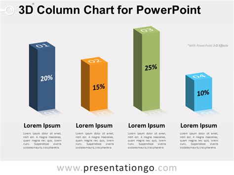 3d Column Chart For Powerpoint Presentationgo Business Powerpoint