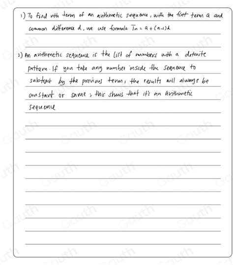 Solved Learning Task 3 1 How Do You Find The Nth Term Of The Arithmetic Sequence Discuss The