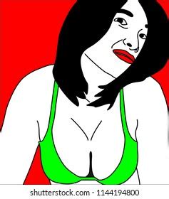 Half Naked Lady Attractive Pose Showing Stock Illustration Shutterstock