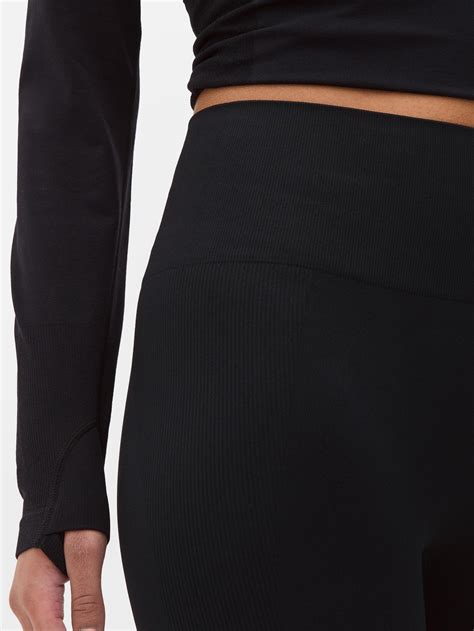 Womens Black Seamless High Waist Yoga Shorts Primark