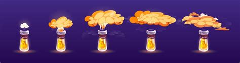 Potion Bottle With Puff Cloud Animation Set 19804050 Vector Art At Vecteezy