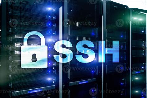 Ssh Secure Shell Protocol And Software Data Protection Internet And Telecommunication Concept