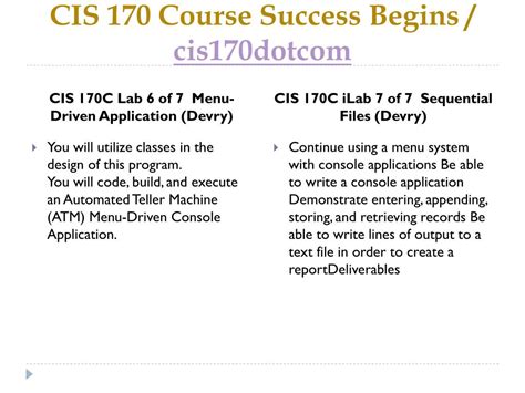 Ppt Cis 170 Course Success Begins Cis170dotcom Powerpoint
