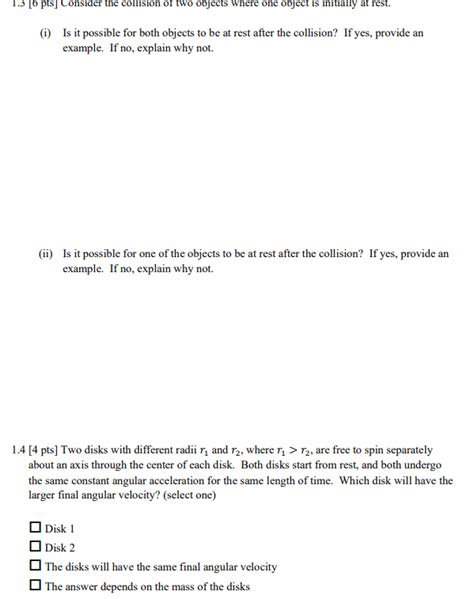 Solved 13 6 Pts Consider The Collision Of Two Objects