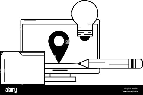 Computer With Documents Folder Stock Vector Image Art Alamy