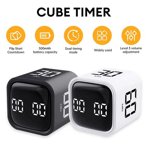 New Cube Timer Gravity Sensor Flipping Led Display 4 Preset Time Dual Modes Countdown Cooking