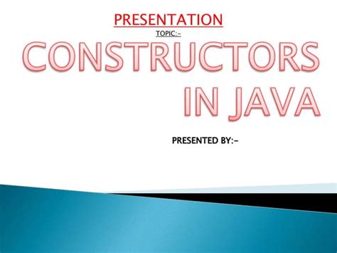 Constructors In Java Ppt Pptx Programming Languages Computing