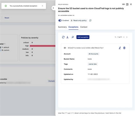 Add Compliance Policy Exceptions In The Lacework Forticnapp Console Lacework Forticnapp