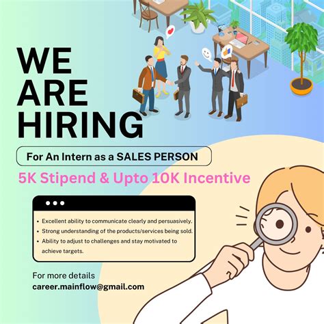 As A Sales Person Intership Opportunity In Main Flow Services And Technologies Apply For