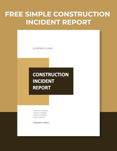 25 Free Construction Incident Report Samples To Download