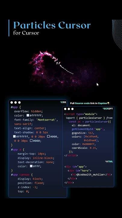 Particles Cursor For Cursor Coding Developer Programmer Html Css