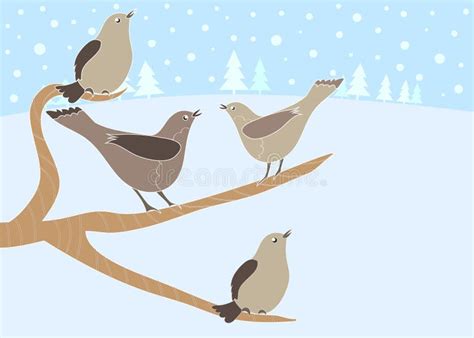 Four Calling Birds Stock Illustrations 28 Four Calling Birds Stock