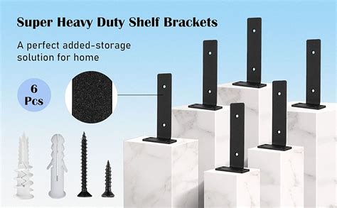 Floating Shelf Brackets Heavy Duty 15 Inch Thick Industrial Black