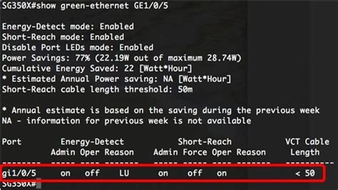 Configure Green Ethernet Port Settings On A Switch Through The Command
