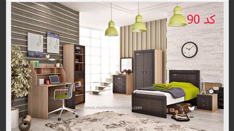 سرویس خواب نوجوان و جوان کد ۹۰ شامل تختکتابخانهمیز تحریرکمداینه