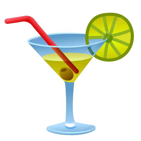 Martini Cocktail Glass Cold Drink Object Vector Cold Drink Object