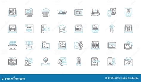 Hackers Linear Icons Set Cybercriminals Intruders Crackers Hacktivists Black Hats White