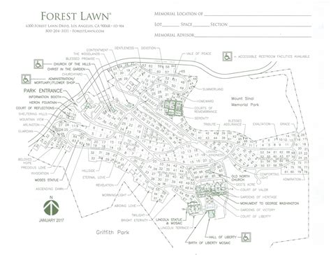 Map Of Forest Lawn Memorial Park