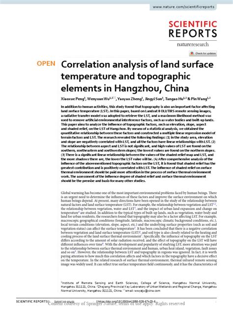 Good Topic Correlation Analysis Of Land Surface Temperature A Pdf
