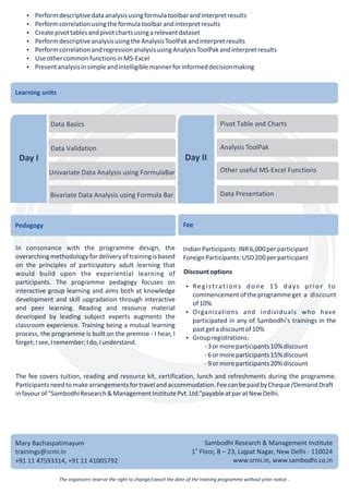 Ms Excel Training Flyer 19 20 July PDF
