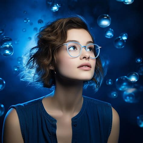Woman With Glasses Premium Ai Generated Image
