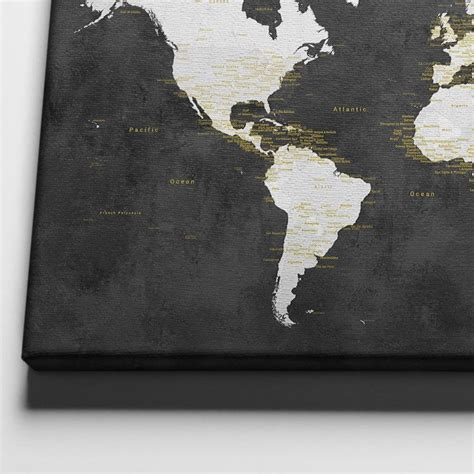 Push Pin Map World Grungy Gray World Map Push Pin World Map With Pins