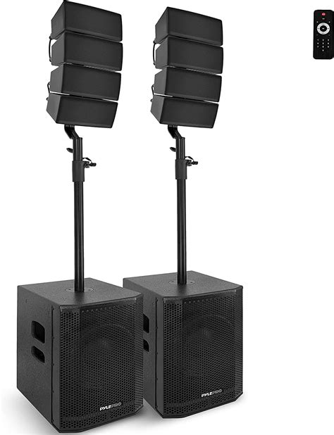 Pyle 12 Inch Line Array Powered Pa Speaker System Combo W Bluetooth