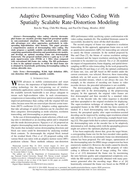 Pdf Adaptive Downsampling Video Coding With Spatially Scalable Rate