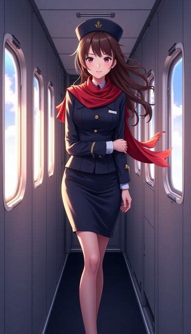 Free Skybound Anime Stewardess Image Anime Stewardess Flight