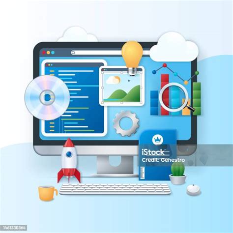 Software Development Vector Illustration In 3d Style Stock Illustration Download Image Now