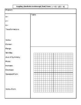 Graphing Quadratics By Deborah Hurd TPT