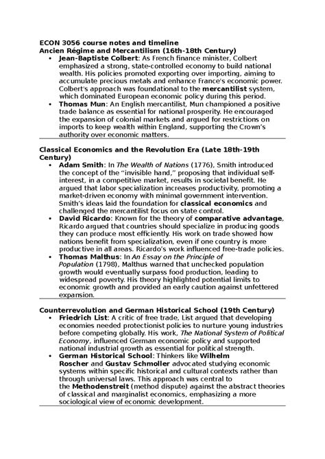 ECON overview notes and timeline ECON course notes and timeline Ancien Régime and
