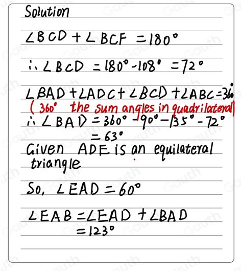 Solved M Not Tely Drawn 4bcd Is A Quadrilateral Ade Is An Equilateral Triangle Dcf Is A