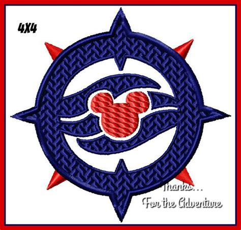 Cruise Line Mickey Mouse Compass Digital Embroidery Machine Etsy